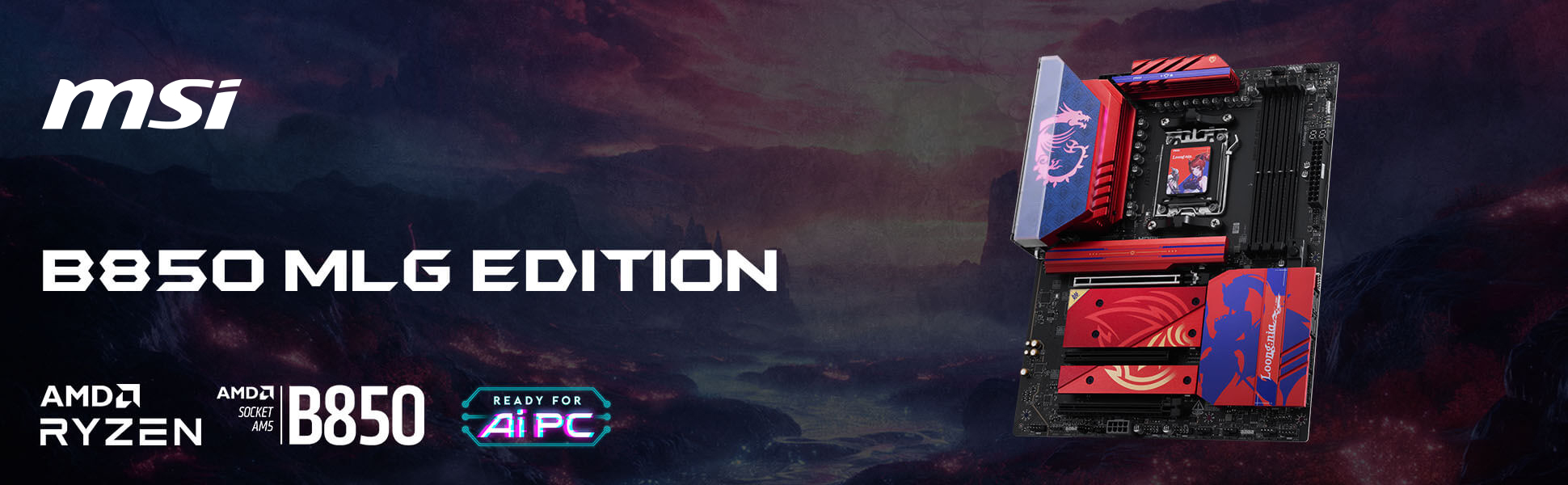 MSI B850 MLG EDITION AM5 AMD B850 ATX B850 SATA 6Gb/s 5G Network Wi-Fi7 DDR5 Motherboard ...